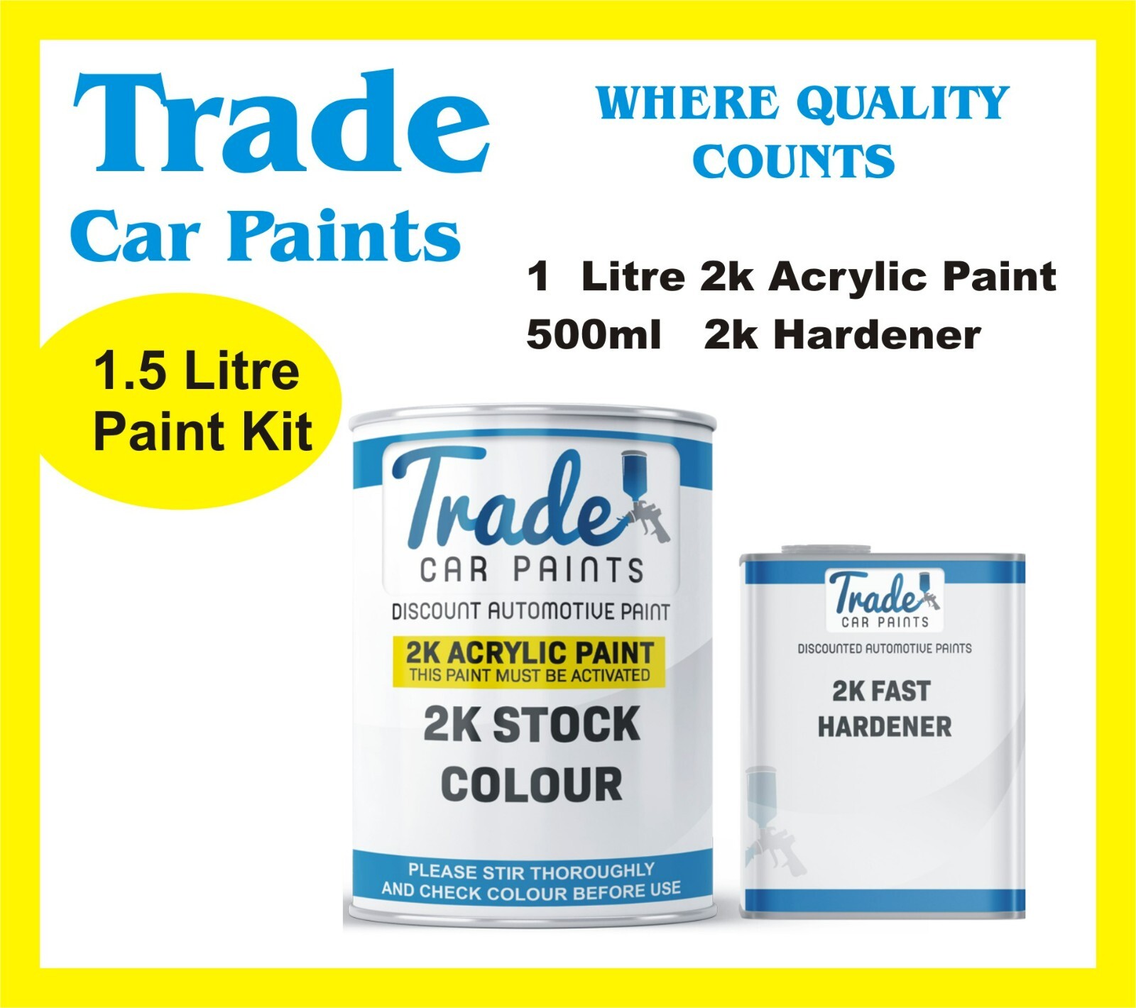 FORD DAYTONA YELLOW 2k Acrylic Car Paint 1.5 Lt Gloss KIT | eBay UK