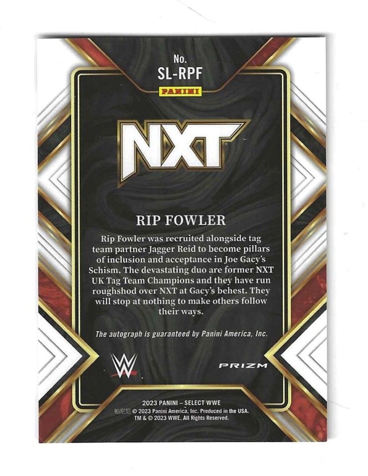 2023 Panini Select WWE Rip Fowler Silver Prizm Autograph Card | eBay