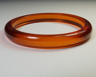 Rare Bakelite Bangle in Clear Dark Orange | eBay