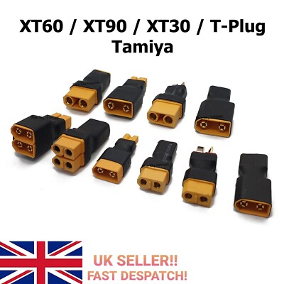 Adapter XT30 XT60 XT90 T Plug Deans Connectors RC Lipo Battery Female ...