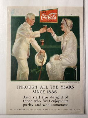Vtg 1920s COCA-COLA Coke FRED MIZEN Art Deco Print Ad Golden Years ...