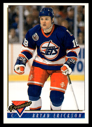 1993 Topps Premier Bryan Erickson #294 Winnipeg Jets NHL Hockey Base ...
