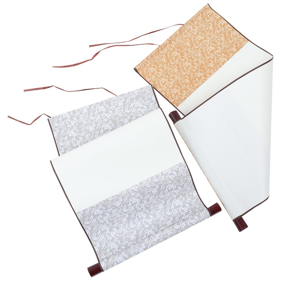 2 Pcs Blank Calligraphy Scroll Chinese Hanging Scrolls Art Paper | eBay ...