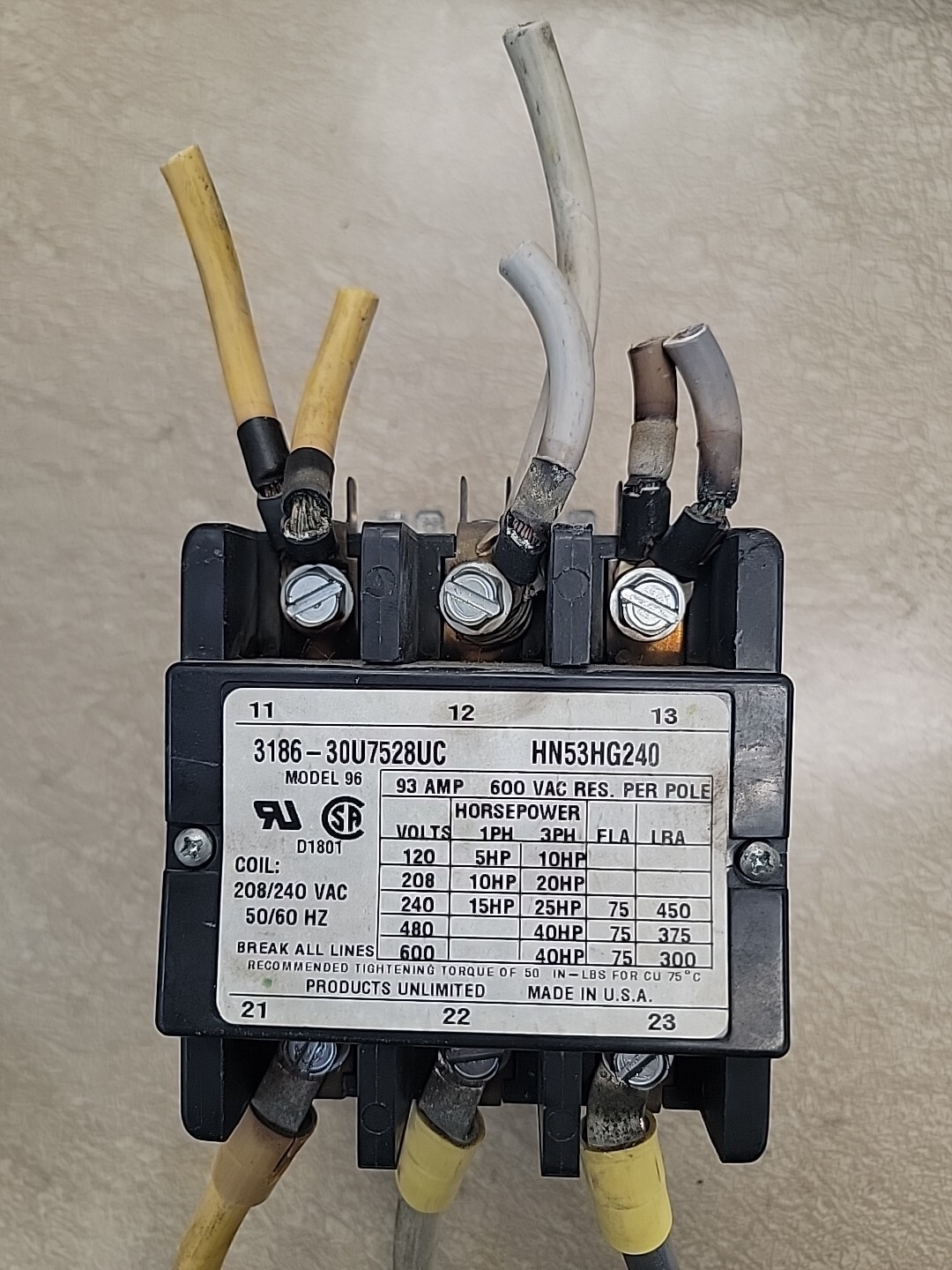 Carrier HVAC HN53HG240 Contactor, 208-240 Volt Coil, 75 Amp 3 Pole | eBay