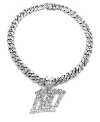 NEW BRICK SQUAD 1017 PENDANT 12mm/18" BOX LOCK CUBAN CHAIN NECKLACES ...