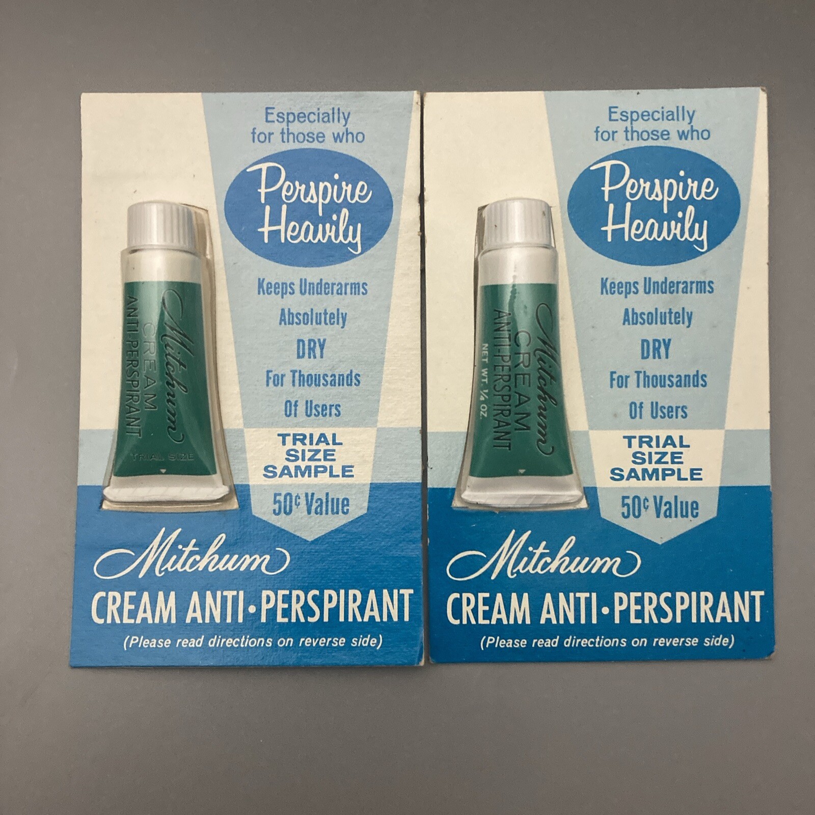 Vintage 1960s Mitchum Cream Anti Perspirant 1/4 Oz Unopened New 2 Pack ...