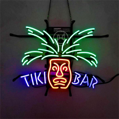17"x14"Tiki Bar Totem Pole Neon Sign Light Bistro Bar Wall Hanging ...