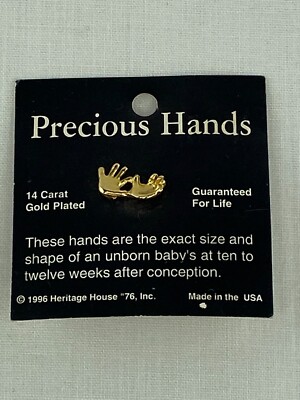 Precious Hands 14K Gold Plated Pro-Life Symbol USA Pin X01 | eBay