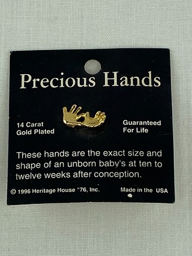 Precious Hands 14K Gold Plated Pro-Life Symbol USA Pin X01 | eBay