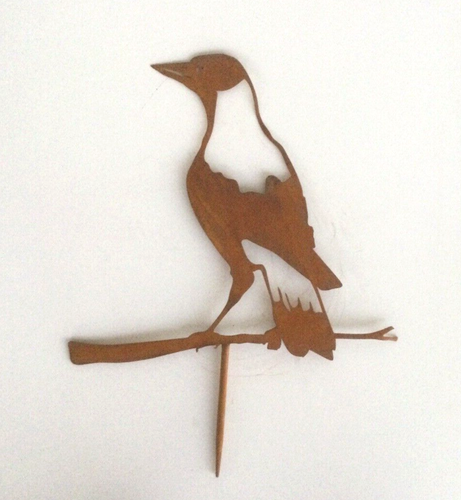 Magpie Stake Rust Finish Garden Art | eBay Australia
