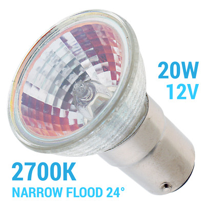 Satco S1952 20MR11/DC 20W 12V MR11 NFL 24° DC Bayonet BA15d 2900K Warm ...