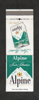 Alpine Cigarettes Unused Vintage Front Strike Matchbook Cover | eBay