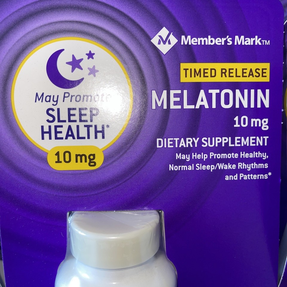 Member's Mark Timed Release Melatonin 10mg 250 Dietary Supplement Sleep ...