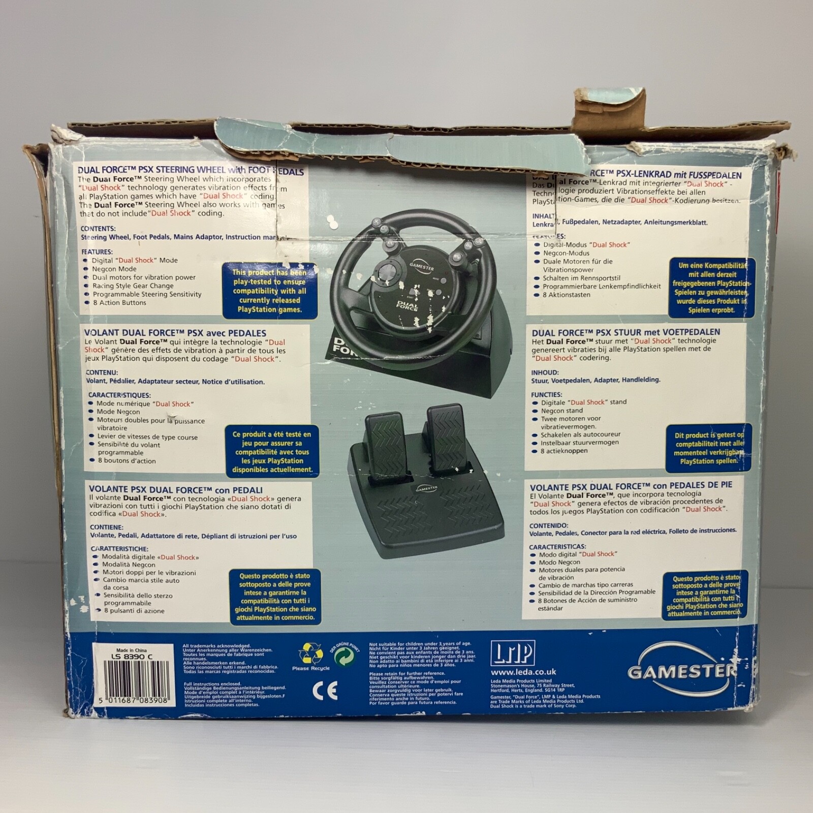 Gamester Dual Force Racing Steering Wheel - Playstation 1 PS1 - Free ...