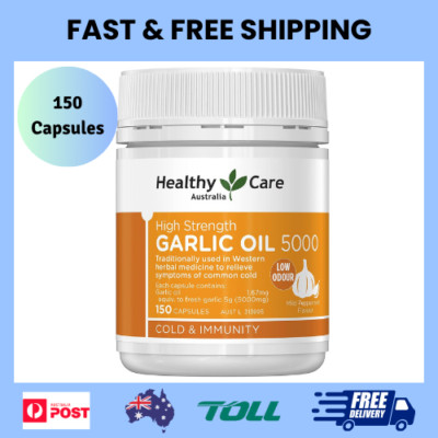 Healthy Care High Strength Garlic Oil Capsules - Supports Immune and ...