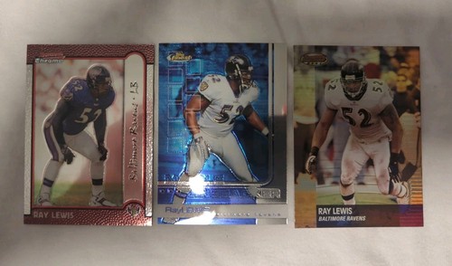 RAY LEWIS 3 Card Lot Topps Finest Baltimore Ravens Bowman | eBay