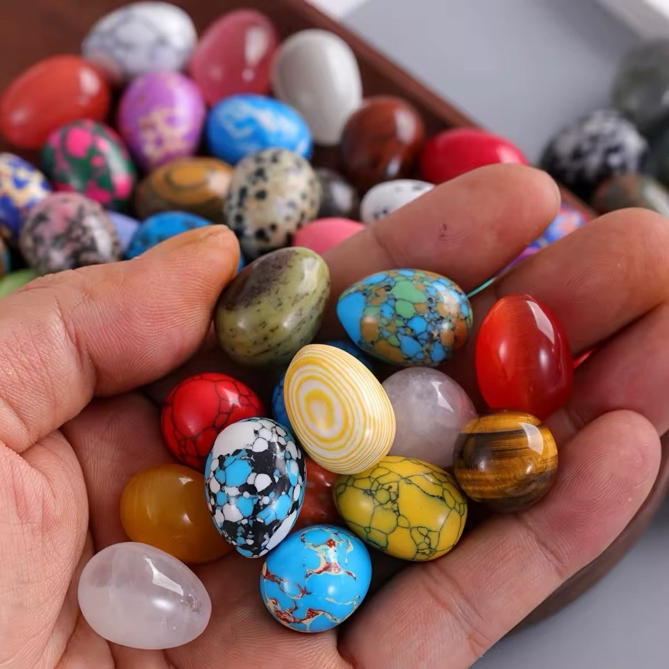 10 Pcs Natural Multi-color Gems Crystal Healing Mineral Eggs Quartz ...