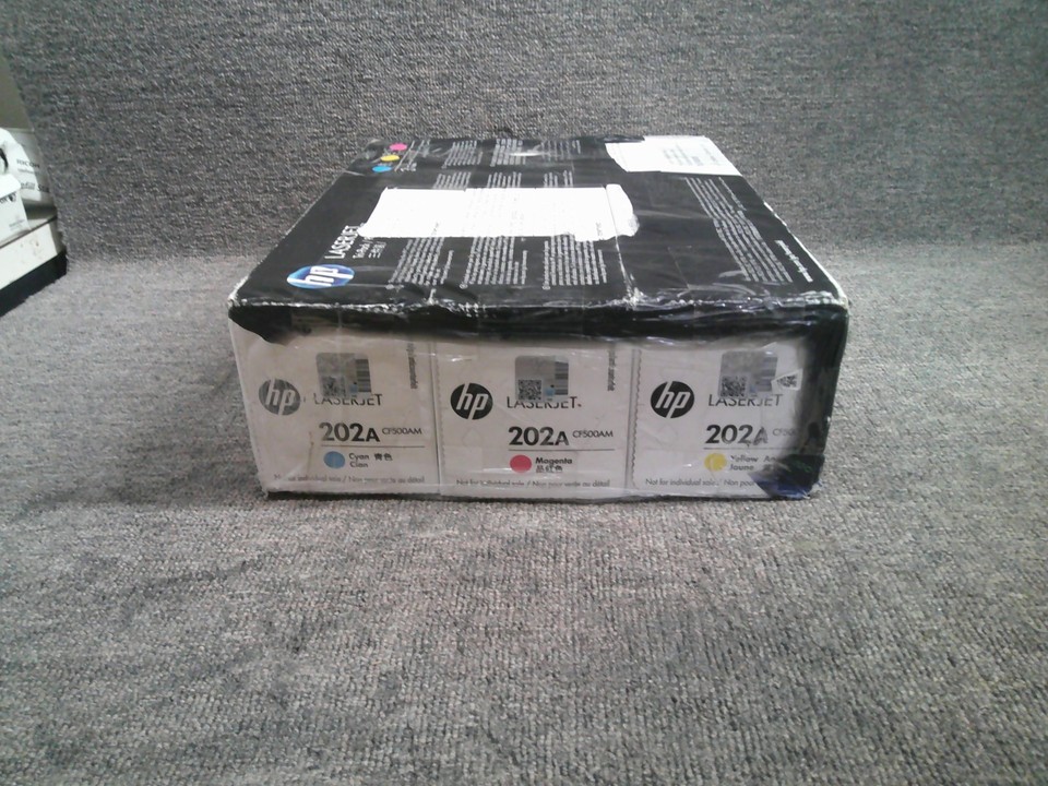 HP 202A Genuine HP 3pk Toner Cartridges Cyan, Yellow, Magenta CF500AM ...