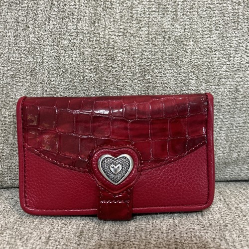 Brighton Bellissimo Heart Red Leather Small Wallet Card Zipper Never ...
