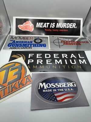 HUNTING, SHOOTING STICKER & DECAL LOT OF 6-TIKKA, MOSSBERG, FEDERAL ...