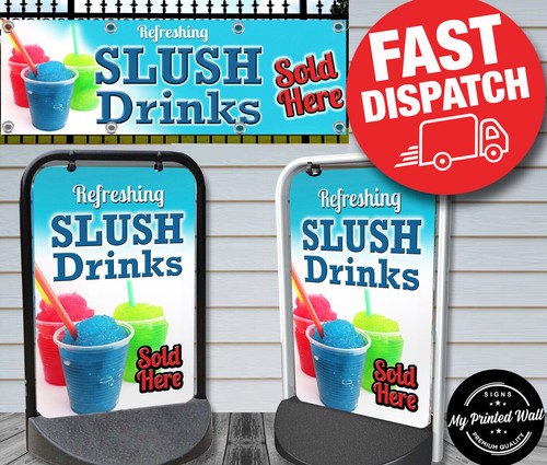 SLUSH A Board Drinks Pavement Sign Outdoor Street Shop Eco Swinger ...