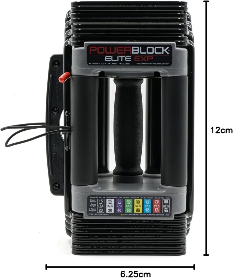 PowerBlock Elite EXP Adjustable Dumbbells, Sold in Pairs, 5-50 lb ...