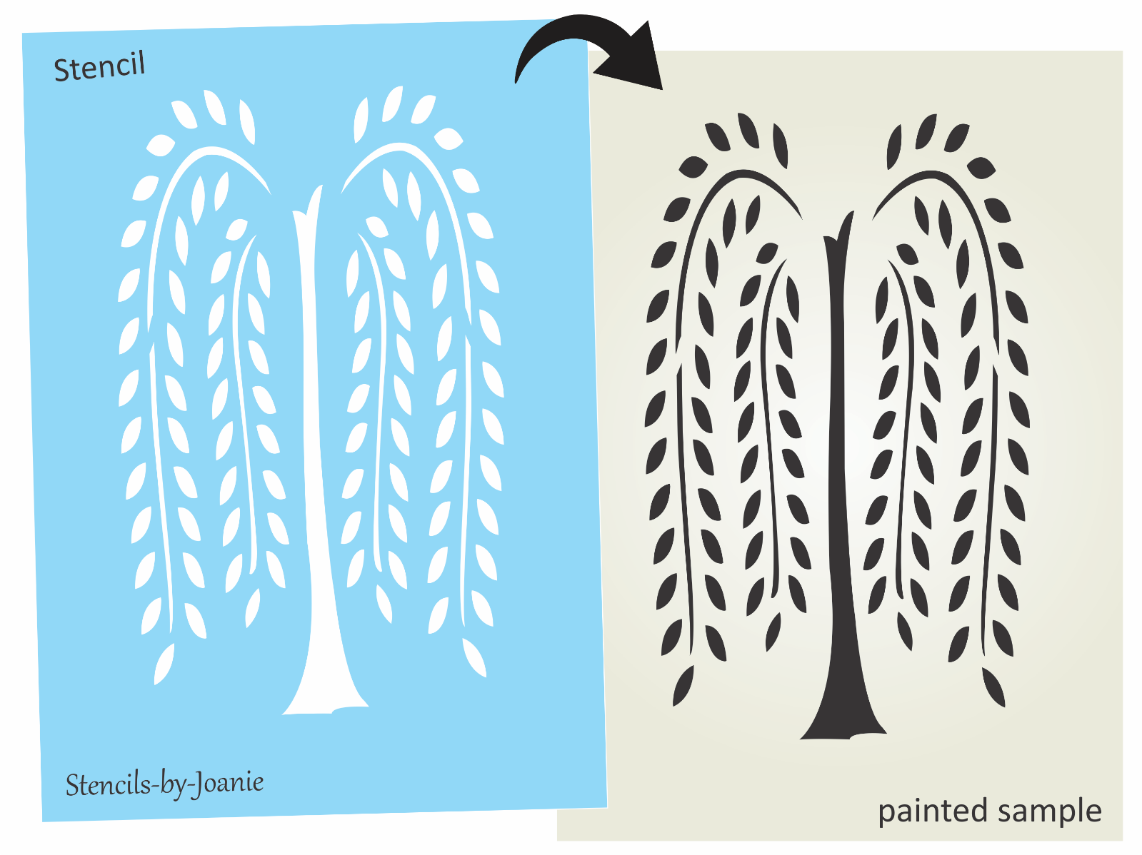 Primitive Stencil Willow Tree Simplify Home Decor Folk Art Wall Craft ...