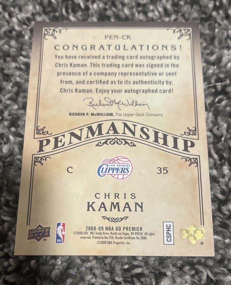 2008-09 UD Premier Premier Penmanship /50 Chris Kaman #PEN-CK Auto | eBay