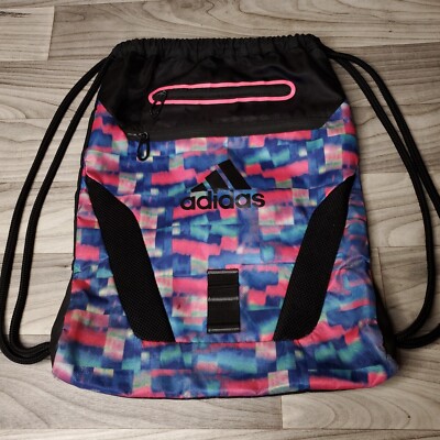 Adidas Drawstring Backpack Sport Gym Yoga Bag Multicolored for Adults ...