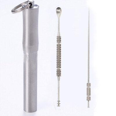 EDC Titanium Alloy Toothpick & Ear Pick + Stainless Steel Waterproof ...