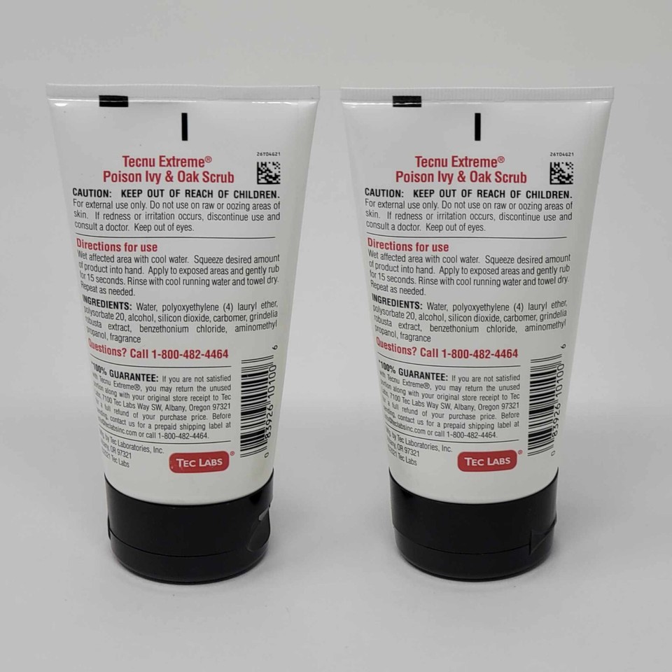 Tecnu Extreme Poison Ivy & Oak Scrub Helps Stop Itching 4oz (SEALED) 2 ...