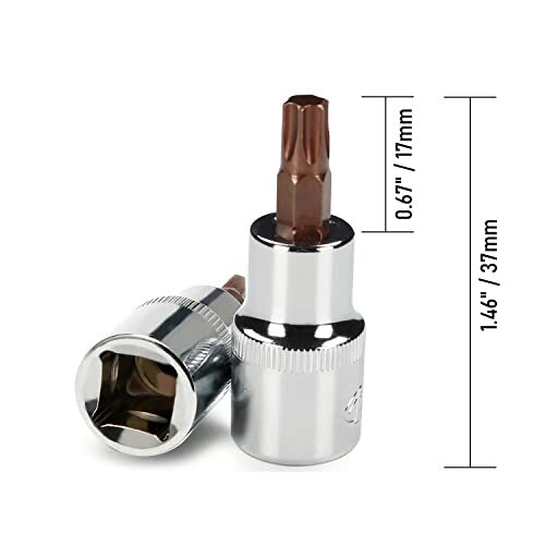 1/4" Drive T15 Torx Bit Socket, S2 Steel Bits, Heat Treated CR-V Steel ...