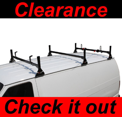 Dodge Ram All Years Van 3 bar Heavy Duty Ladder Roof Racks Steel BLACK ...