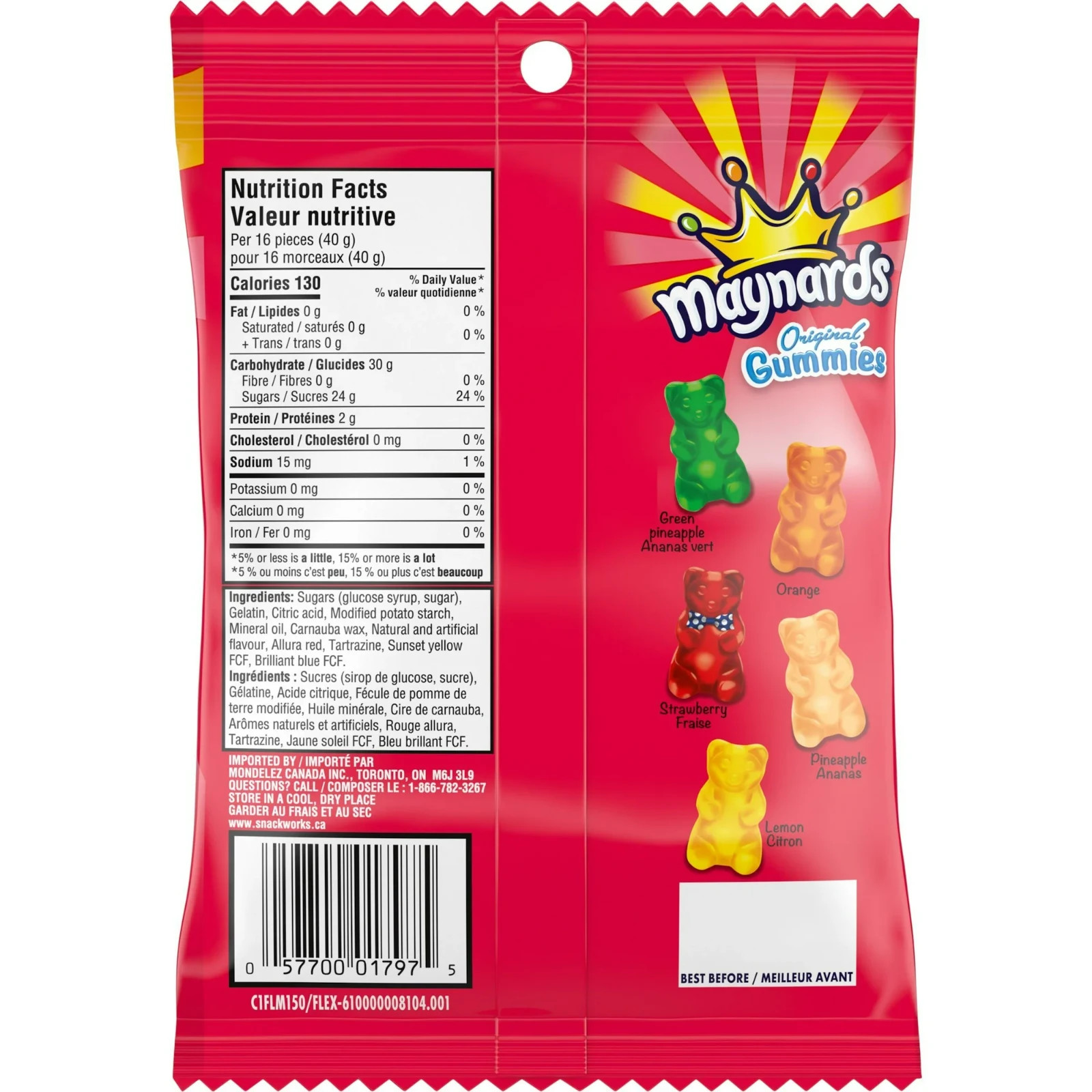 Maynards Gummy Bears Candy Bear Shaped Sweet Candy (PACK OF 2) 150gX2 ...