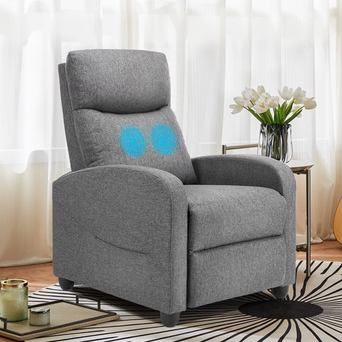 Recliner Chair Massage Sofa Fabric Theater Lumbar Support Adjustable ...