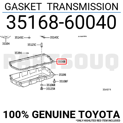 3516860040 Genuine Toyota GASKET TRANSMISSION 35168-60040 | eBay