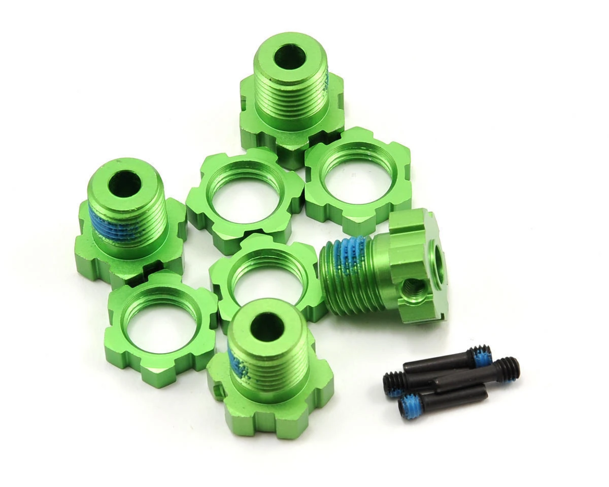 Traxxas 17mm Splined Aluminum Hex Wheel Hubs Nuts E-Maxx E-Revo(V1 ...