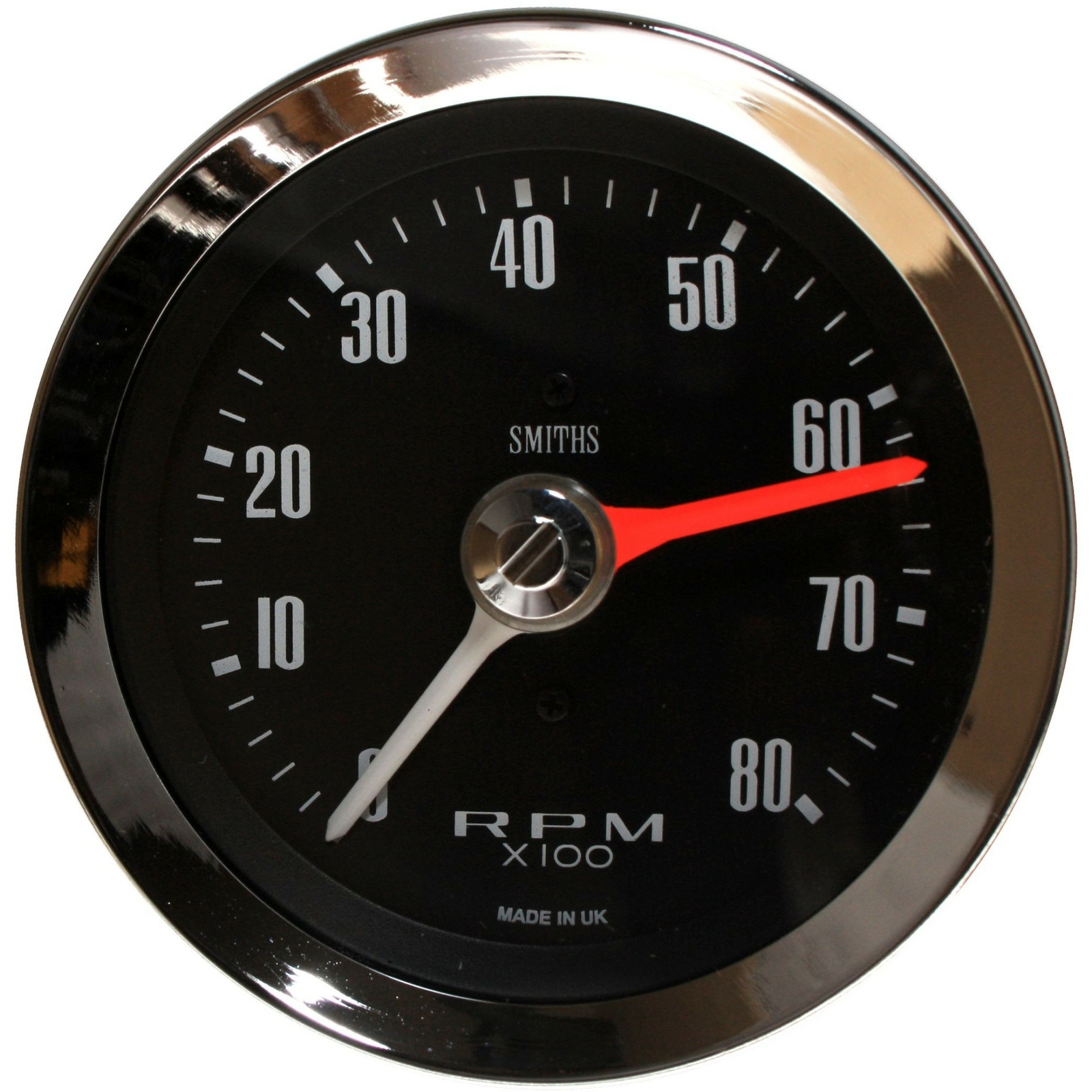 Smiths Classic Max Hand Tachometer / Rev Counter 80mm 0-8K RPM Chrome ...