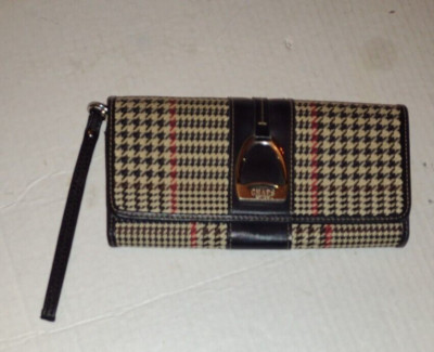 Chaps Ralph Lauren Houndstooth Plaid Women's Wallet Wristlet zippered ...