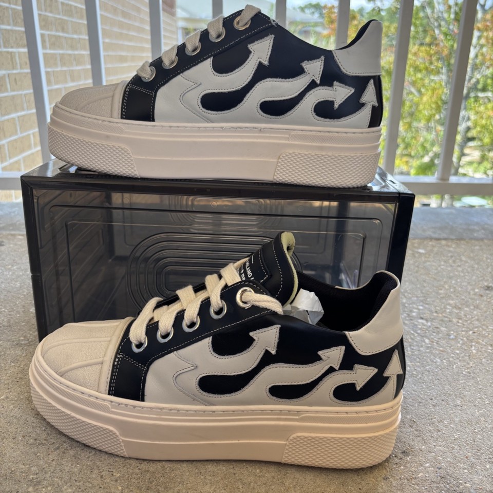 Christian Zerotre CR03 Flame Shoes Black White Leather Mens Size EU 44 ...