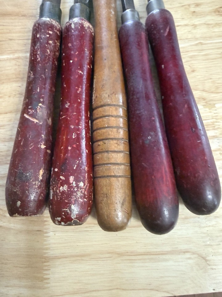 Vintage Craftsman 5pc Carbide Tipped Carving Chisels D.R. Barton Blade ...