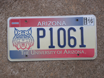 2016 The University of Arizona License Plate P1061 AZ Tucson Wildcats ...