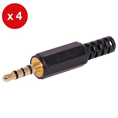 4 PACK - 3.5mm Stereo TRRS Plastic Jack Plug | eBay Australia
