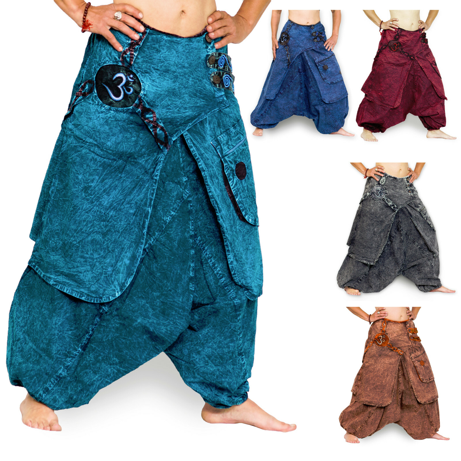 Haremshose Goa Hose Pumphose Aladin-Hose Ballonhose Yoga Damen Herren ...