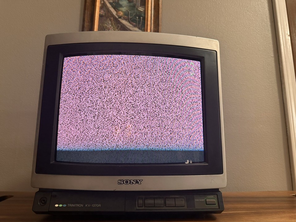 RARE Sony Trinitron Wood Grain KV-1370R Color Tube TV 13" CRT TV Gaming ...