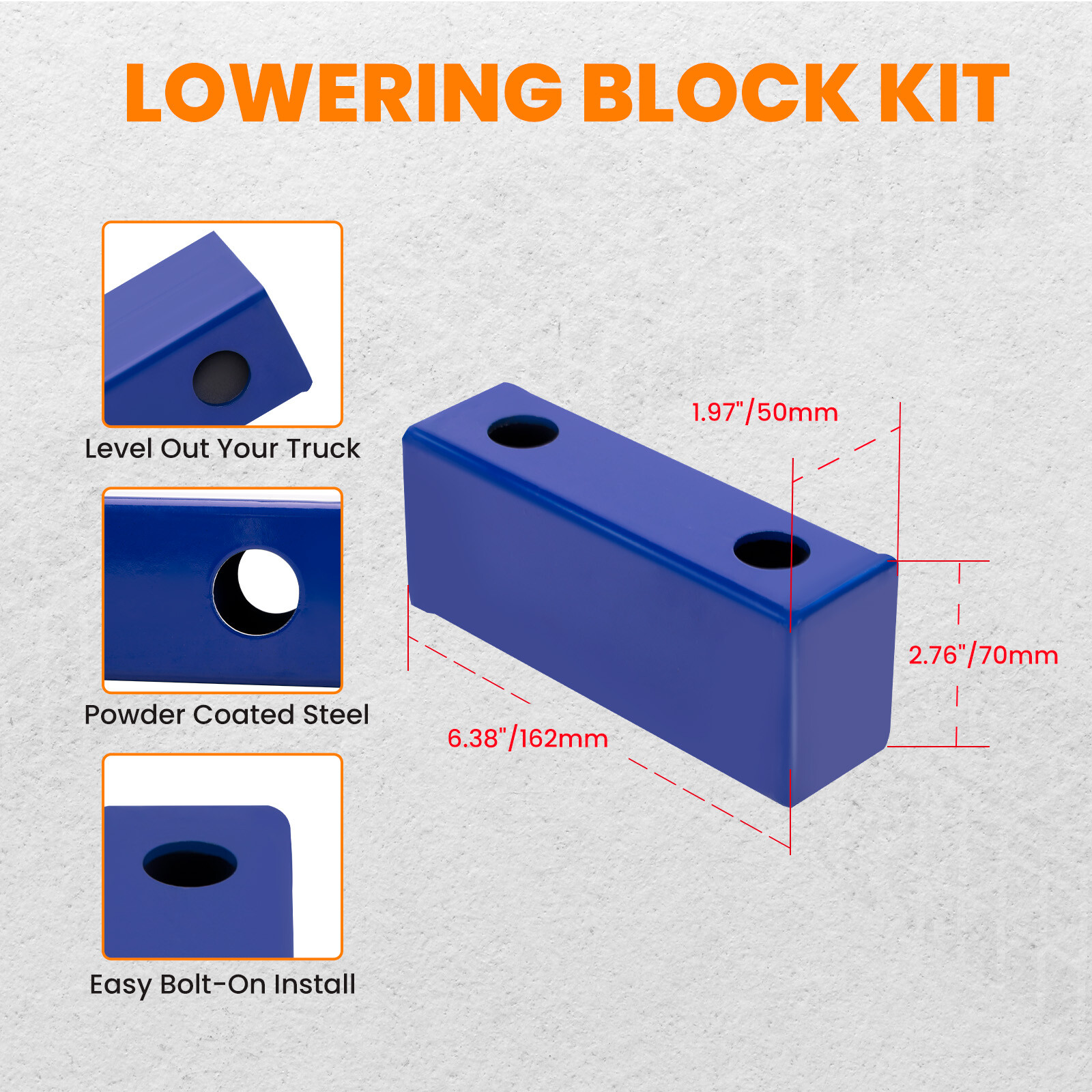 3" Drop Kit Lowering Blocks for Chevrolet C10 C20 GMC C15 C25 1963-1972 ...