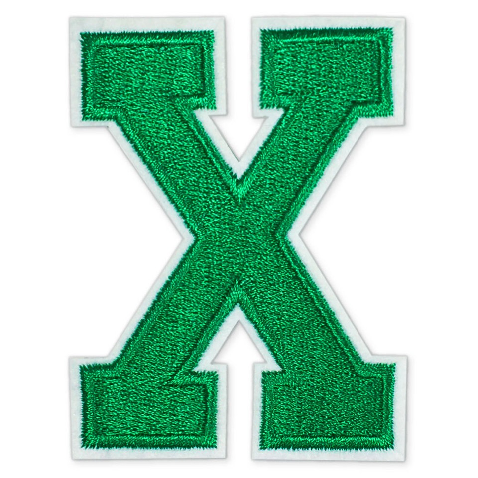3" Embroidered Iron-On Alphabet Letter Patches, 1 pc, TR-12249 (Green ...