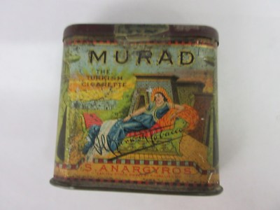 VINTAGE ADVERTISING MURAD CIGARETTE TIN GRAPHICS COLORFUL M-993 | eBay