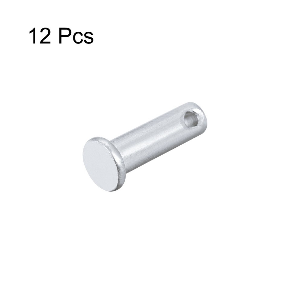 Single Hole Clevis Pins 8mm x 25mm Flat Head Zinc-Plating Solid Steel ...