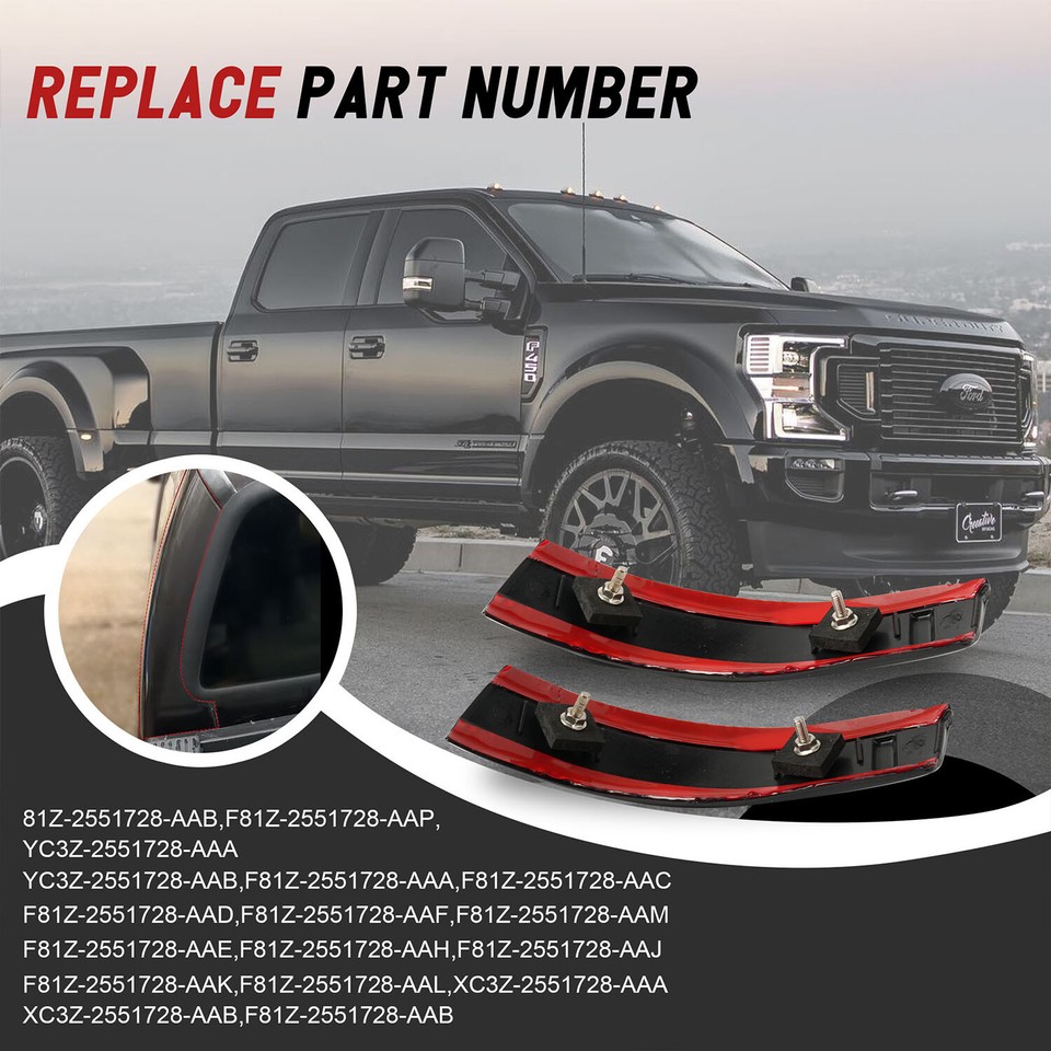 Upgraded For Ford F250 F350 F450 Super Duty 99-07 Roof Corner Molding ...